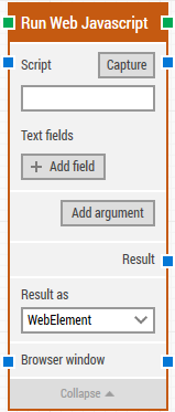 Run Web Javascript Web Building Blocks | Leapwork Documentation